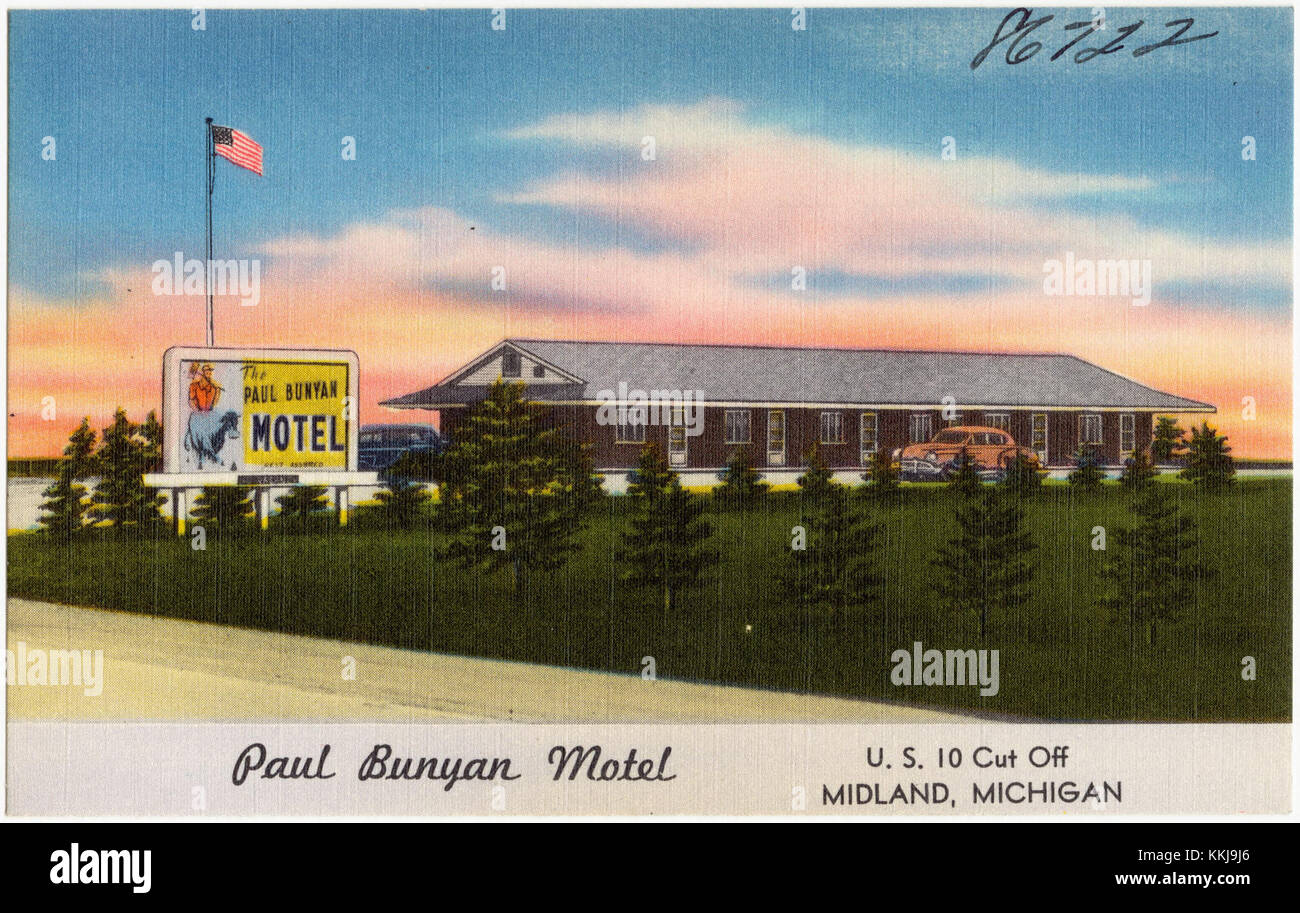 The Paul Bunyan Motel, located along U.S. 10 in Midland, Michigan, was ...