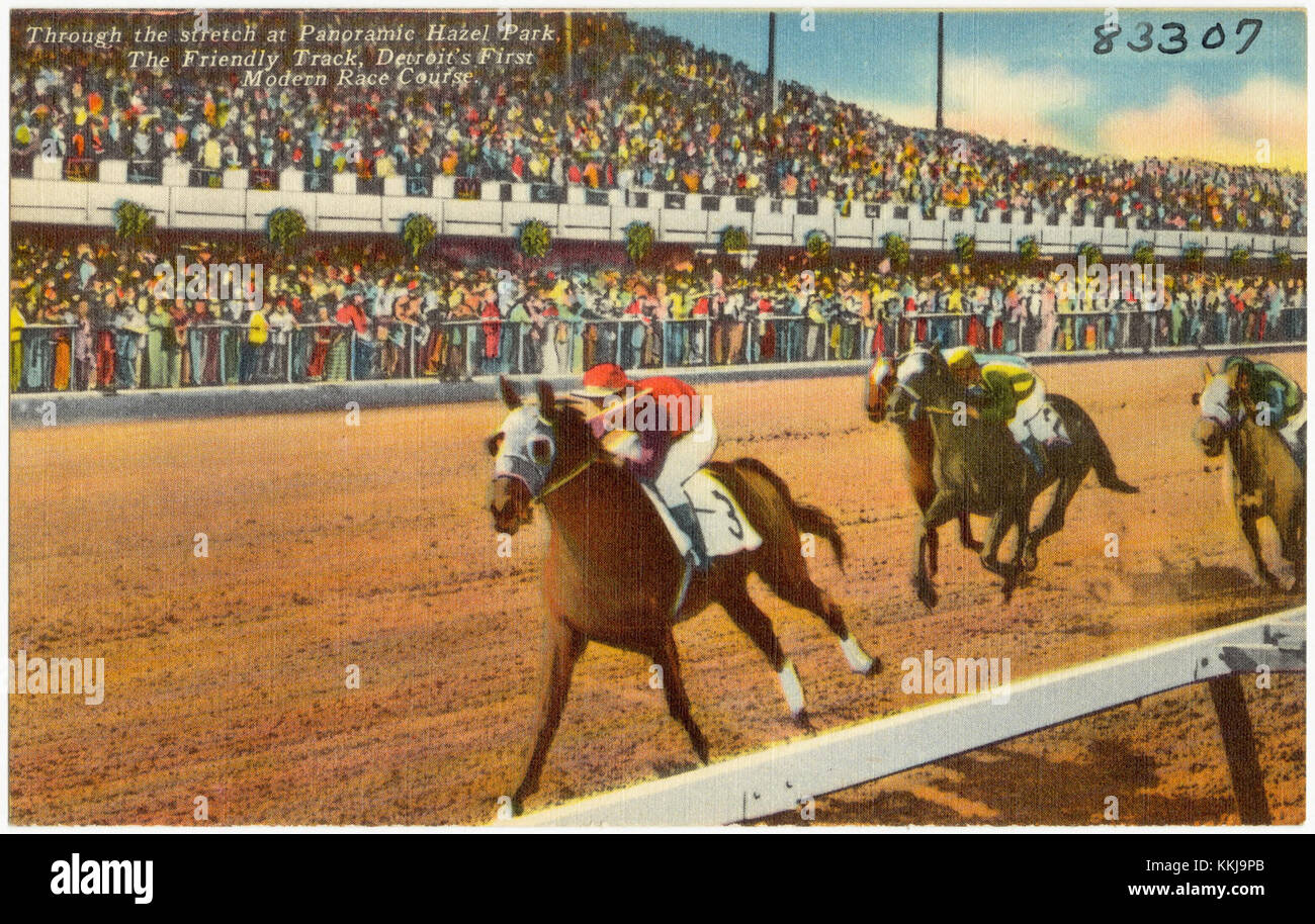 Panoramic Hazel Park, known as Detroit's first modern racecourse, holds ...