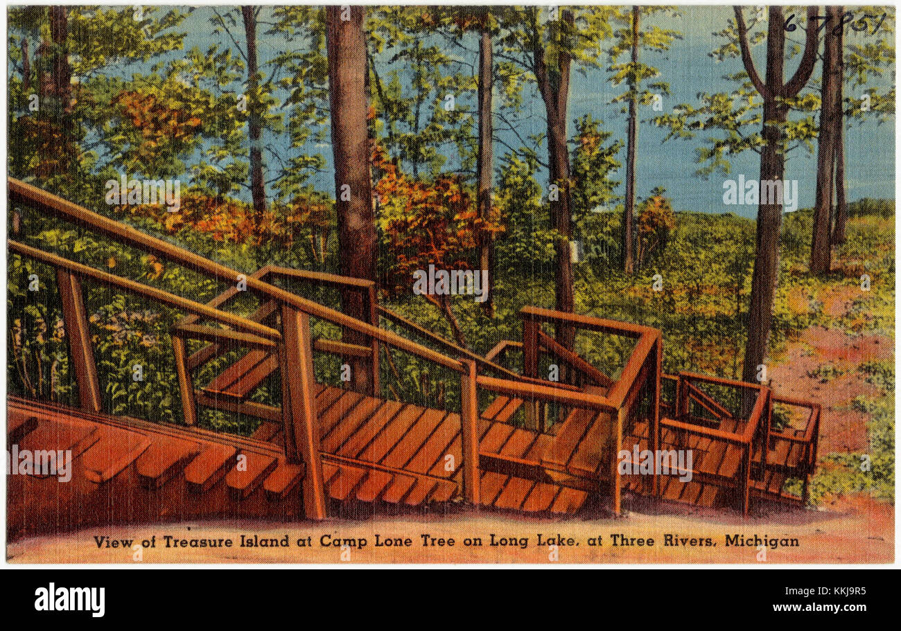 This photograph shows a scenic view of Treasure Island at Camp Lone ...