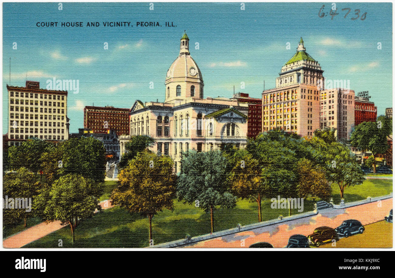 This image features the courthouse and its surrounding area in Peoria ...