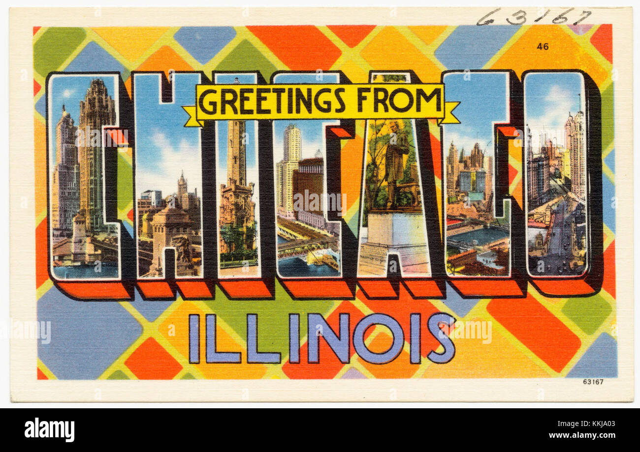 This vintage postcard showcases a scenic view of Chicago, Illinois ...