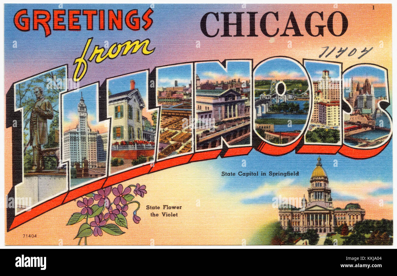 A vintage postcard depicting Chicago, Illinois, showcasing the city's ...