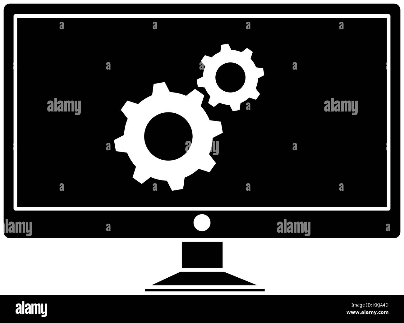 monitor computer with gears Stock Vector Image & Art - Alamy
