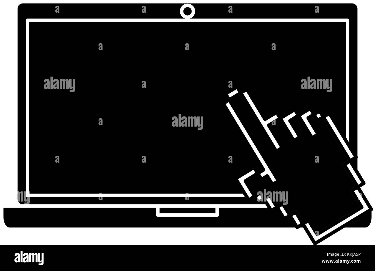 laptop computer with pointer Stock Vector Image & Art - Alamy