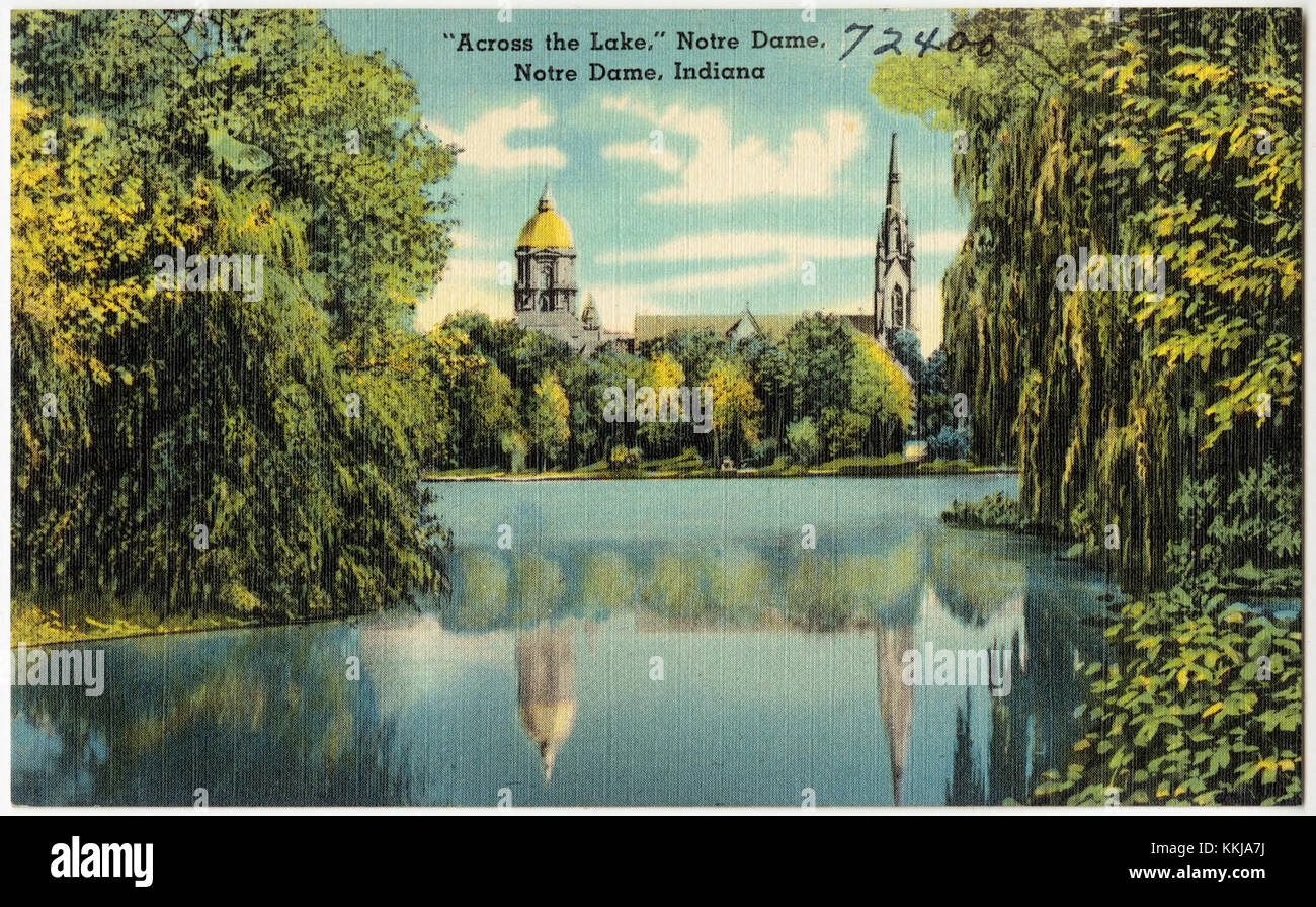 'Across the Lake, Notre Dame, Indiana' is a scenic view showcasing the ...