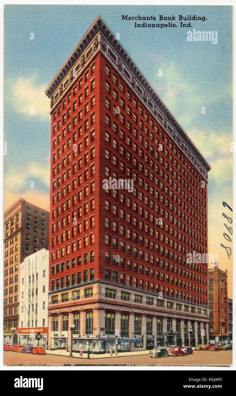 The Merchants Bank Building in Indianapolis, Indiana, is a historical ...
