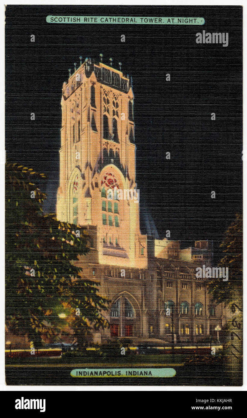 Scottish Rite Cathedral Tower at night (63611 Stock Photo - Alamy