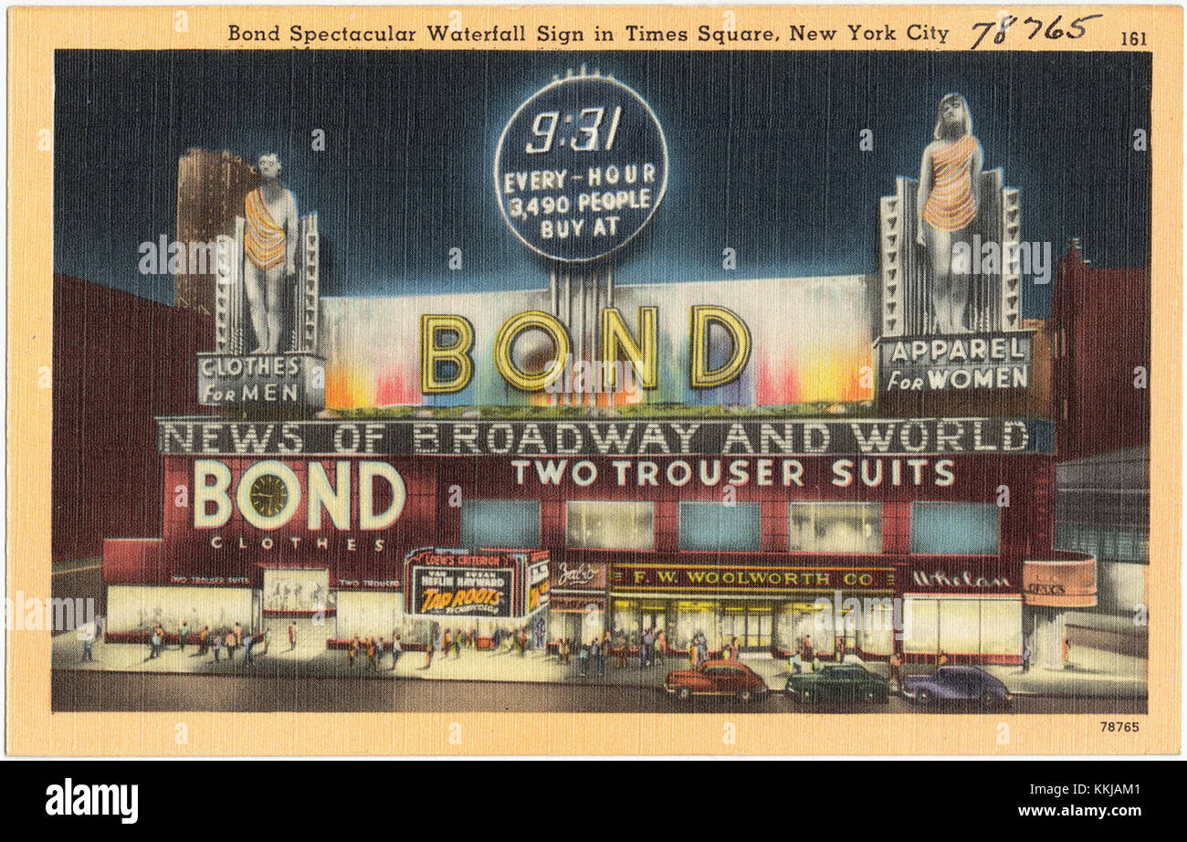 The Bond Waterfall sign at night creates a picturesque scene with its ...