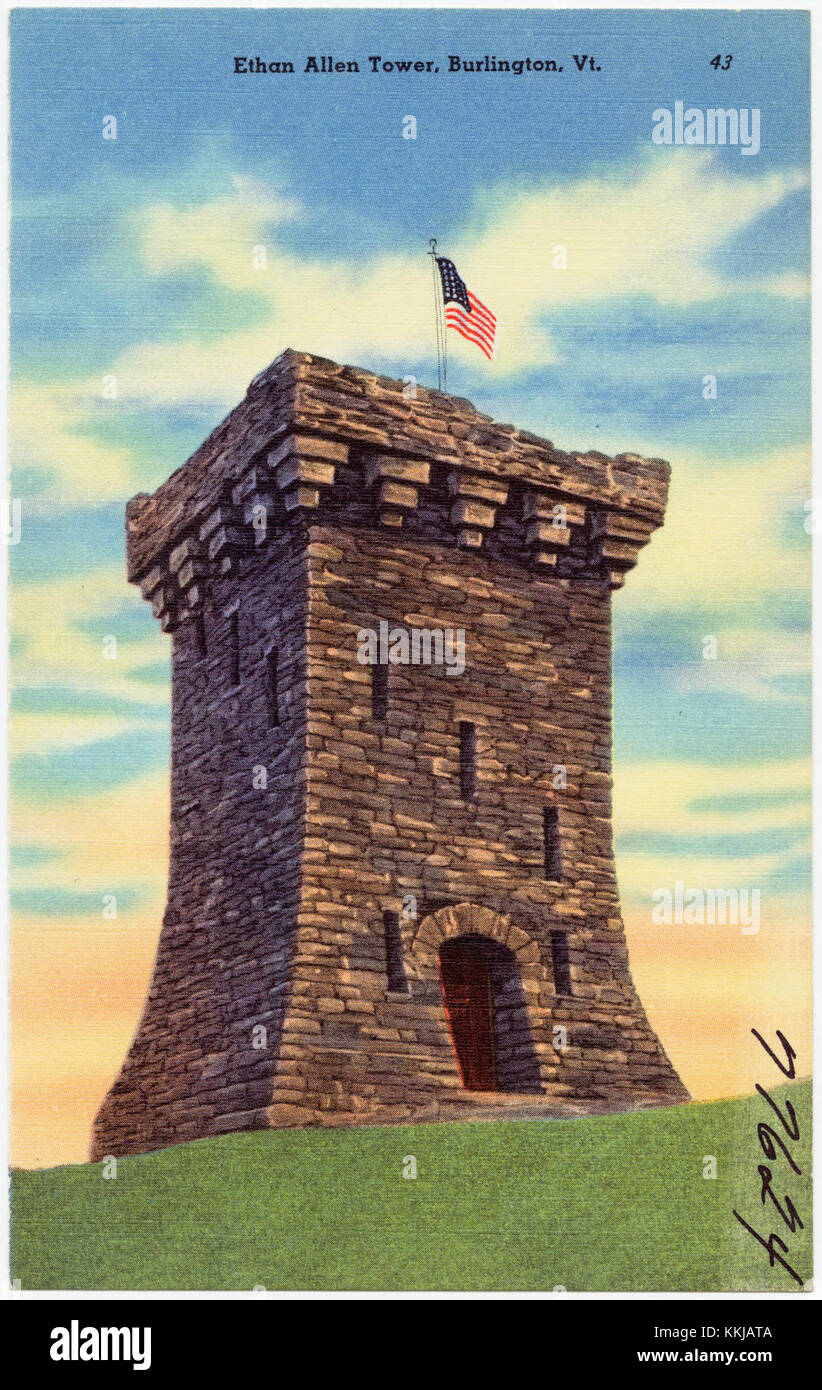 A photograph of the Ethan Allen Tower in Burlington, Vermont Stock ...