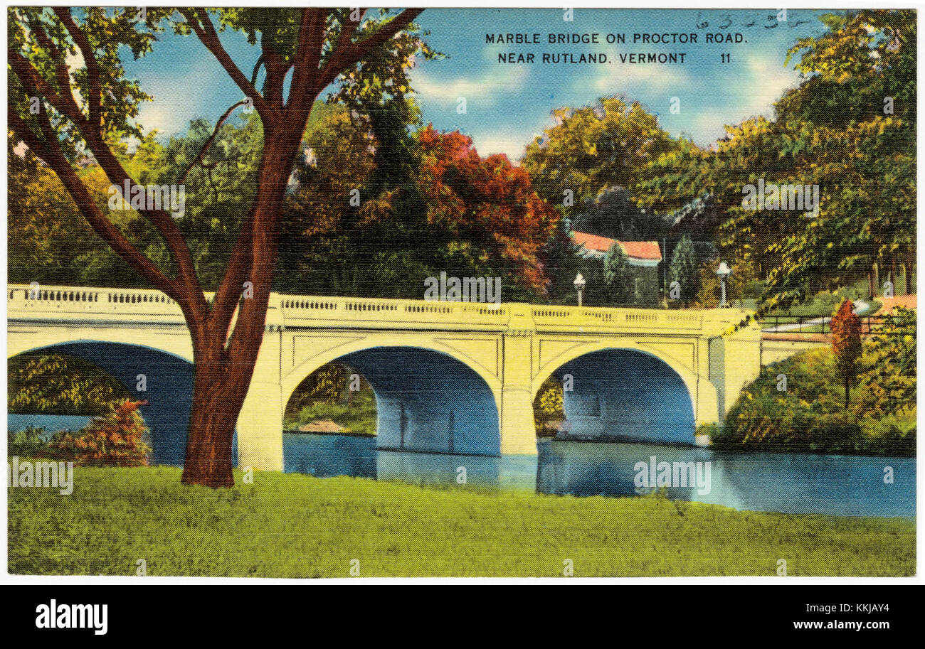 The Marble Bridge, located on Proctor Road near Rutland, Vermont, is a ...