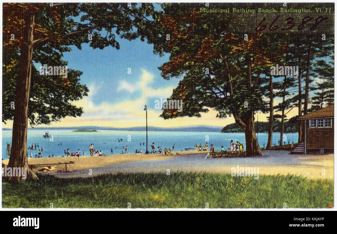 The municipal bathing beach in Burlington, Vermont, offers a popular ...