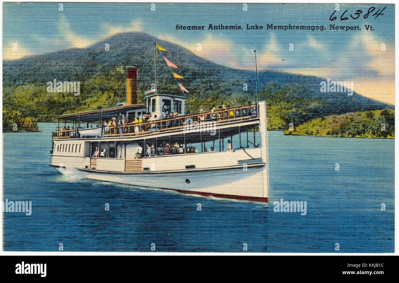 The Steamer Athemis, a historic ship on Lake Memphremagog in Newport, Vermont. The photograph ...