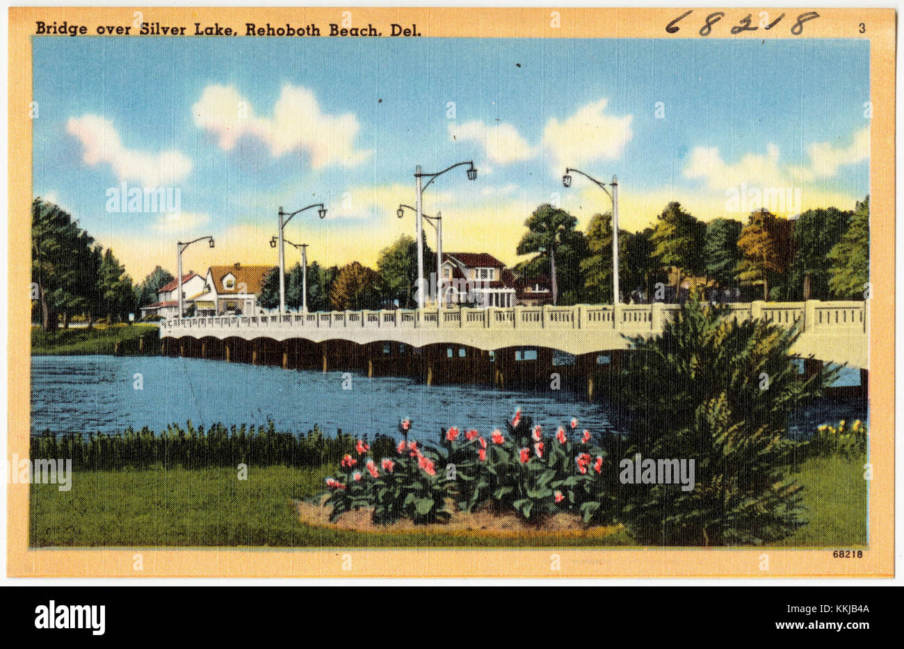 A bridge spanning Silver Lake near Rehoboth Beach, Delaware, providing ...