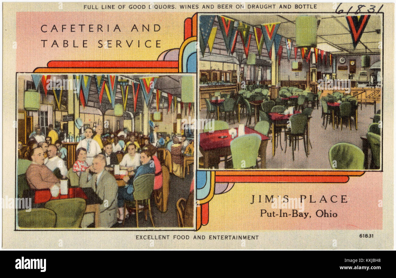 This photograph depicts the cafeteria and table service at Jim's Place ...