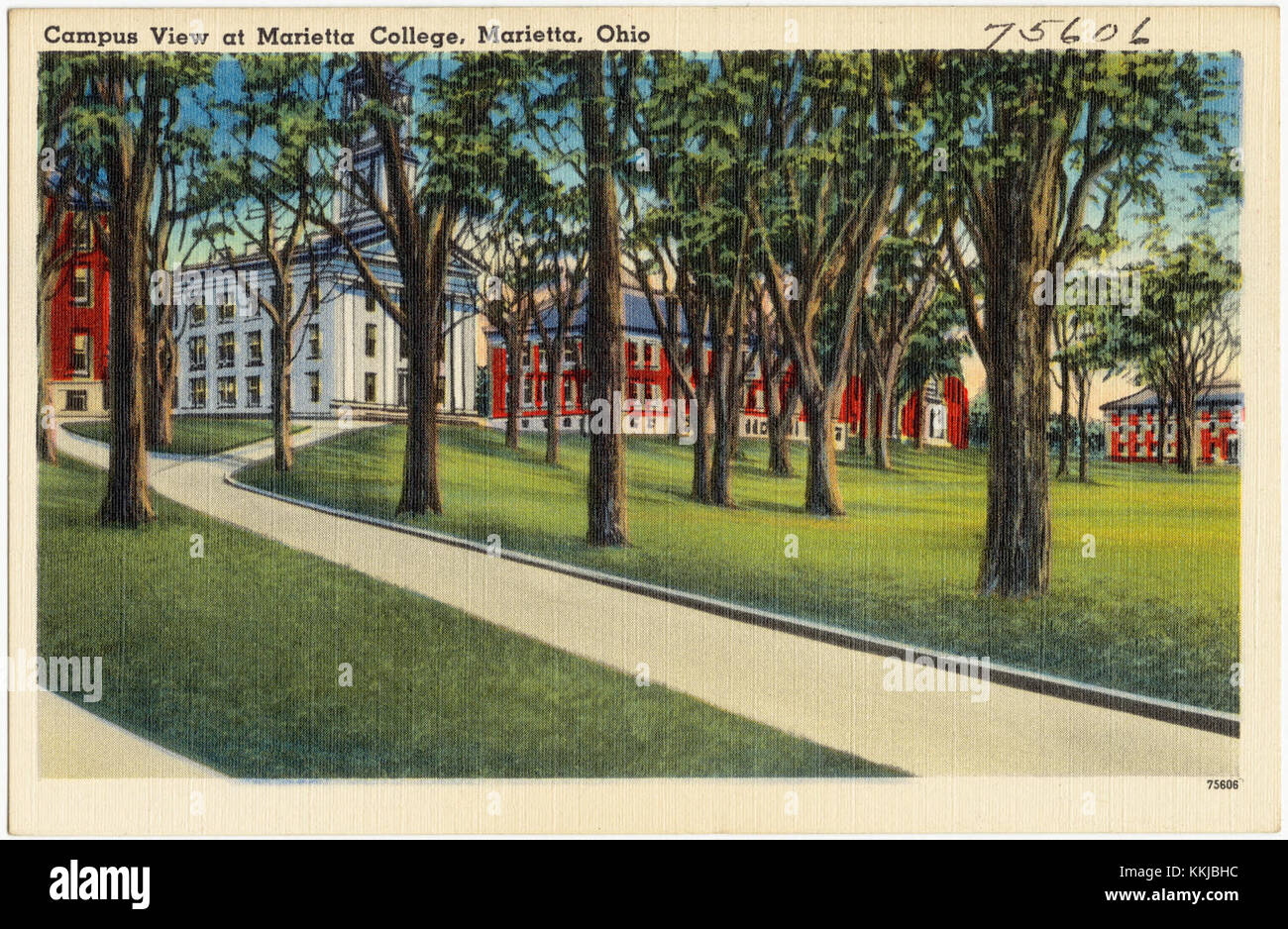 This photograph showcases a scenic view of the Marietta College campus ...
