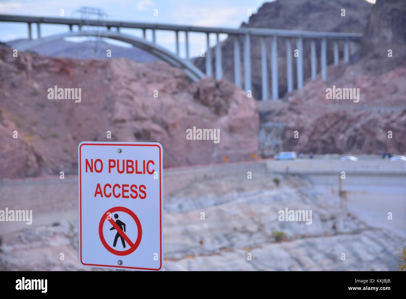 No public access sign in capitalized letters in a red font on a white ...
