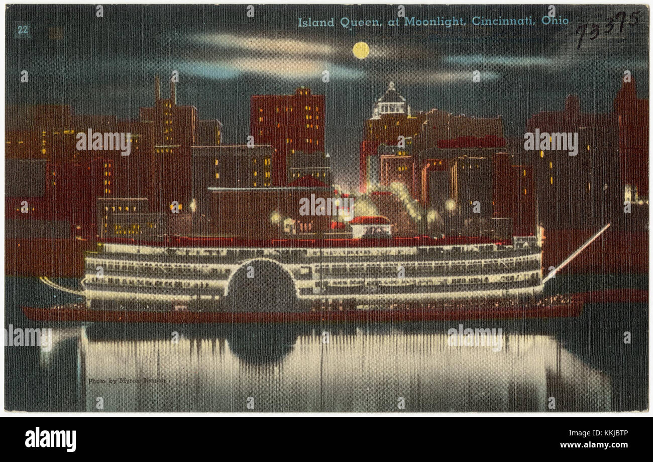The 'Island Queen, at Moonlight' is a historic steamboat in Cincinnati ...