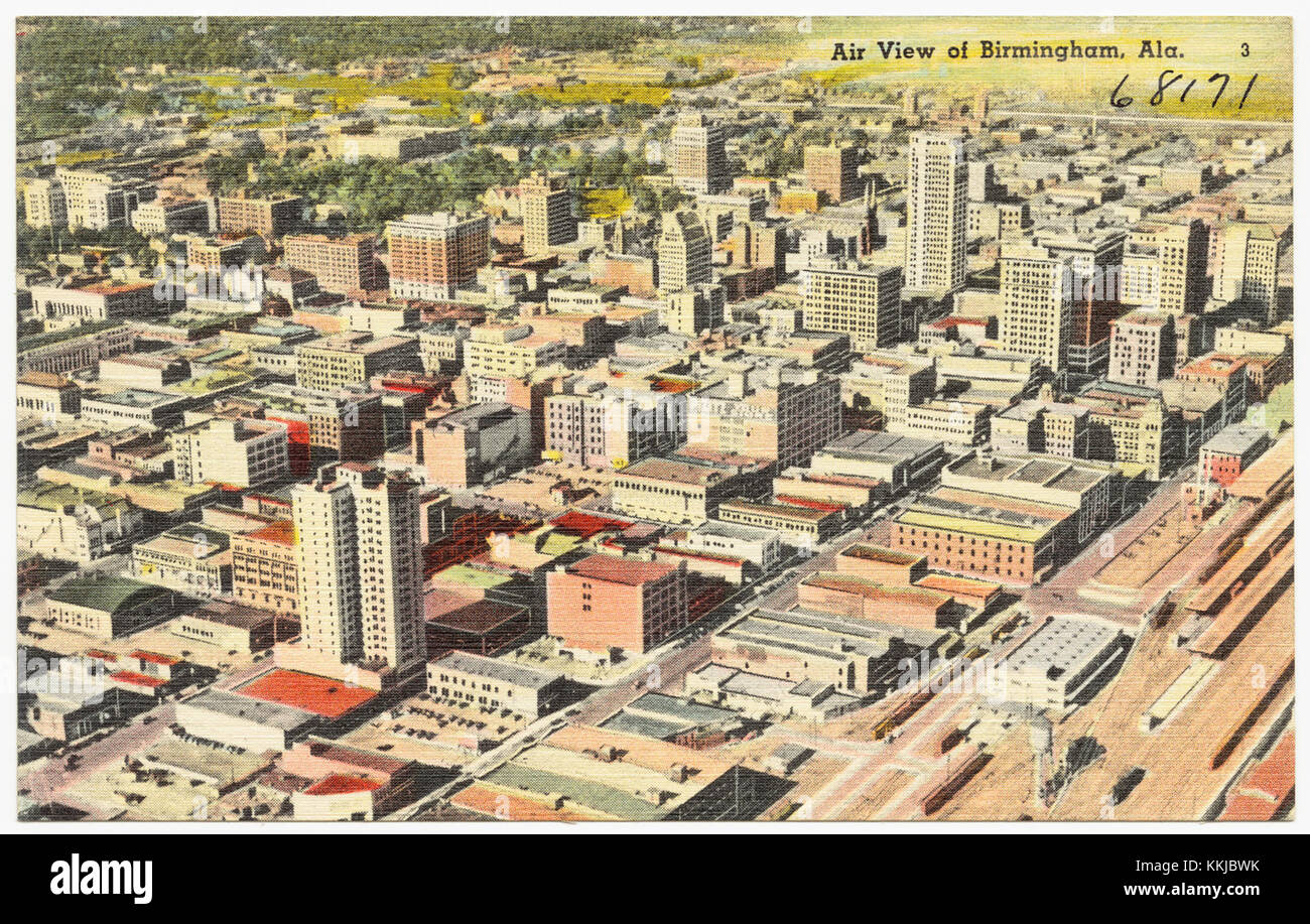 An air view of Birmingham, Alabama, captures the city's landscape from ...
