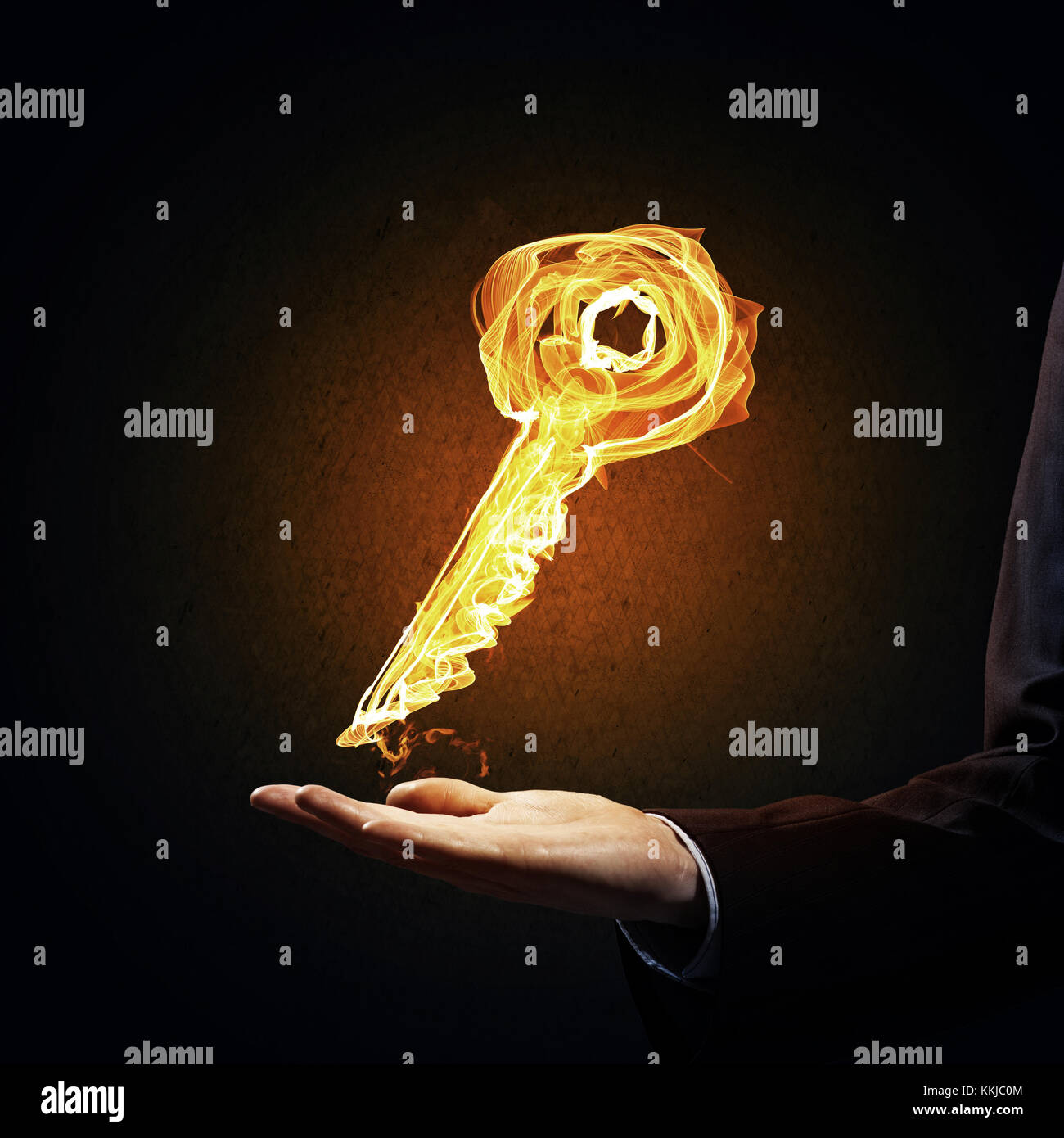 Key fire sign Stock Photo - Alamy