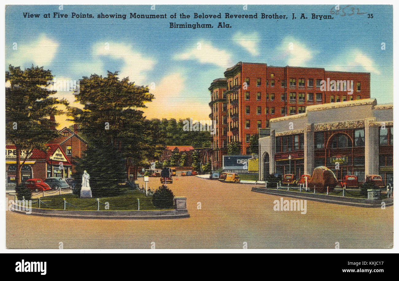 This photograph shows a view of Five Points in Birmingham, Alabama ...