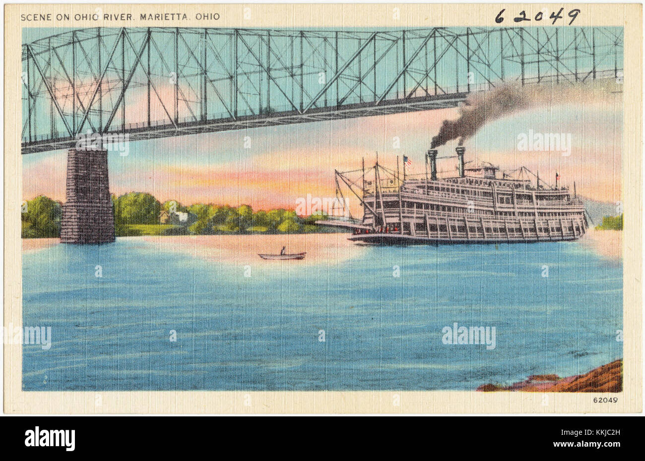 A view of the Ohio River in Marietta, Ohio, showcasing the river's ...