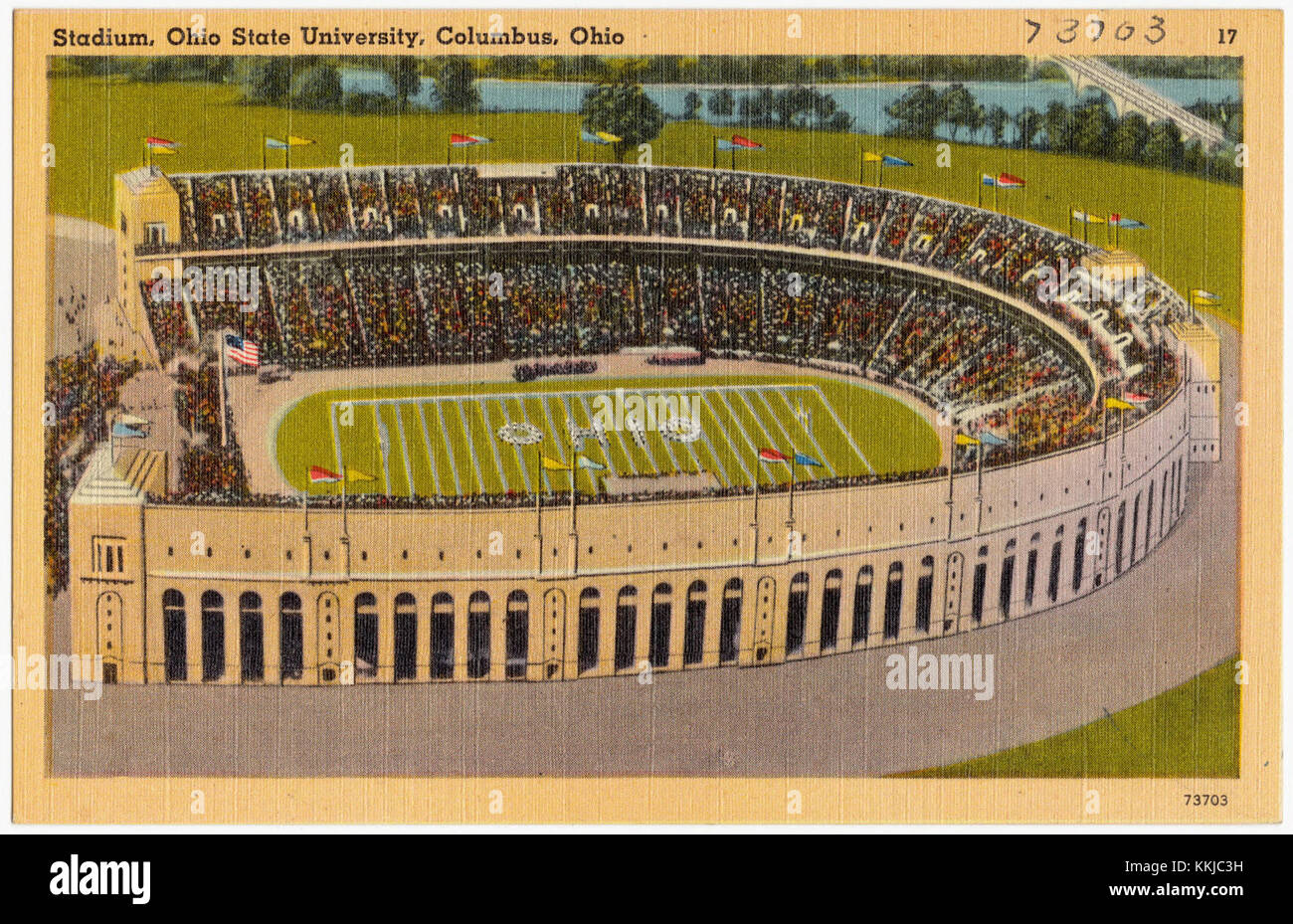 A photograph of the stadium at Ohio State University, located in ...