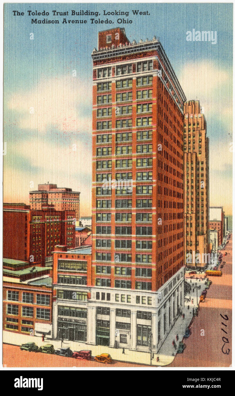 A photograph of the Toledo Trust Building, located on Madison Avenue in ...