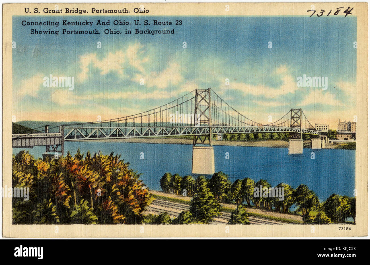 U.S. Grant Bridge, Portsmouth, Ohio. Connecting Kentucky and Ohio, U.S ...