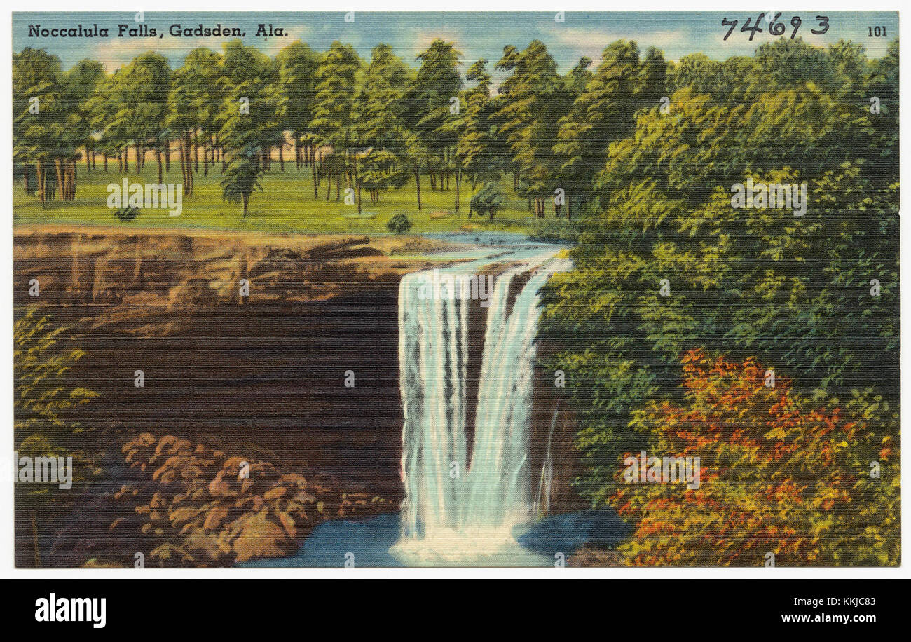 This image shows Noccalula Falls, a popular natural landmark located in ...
