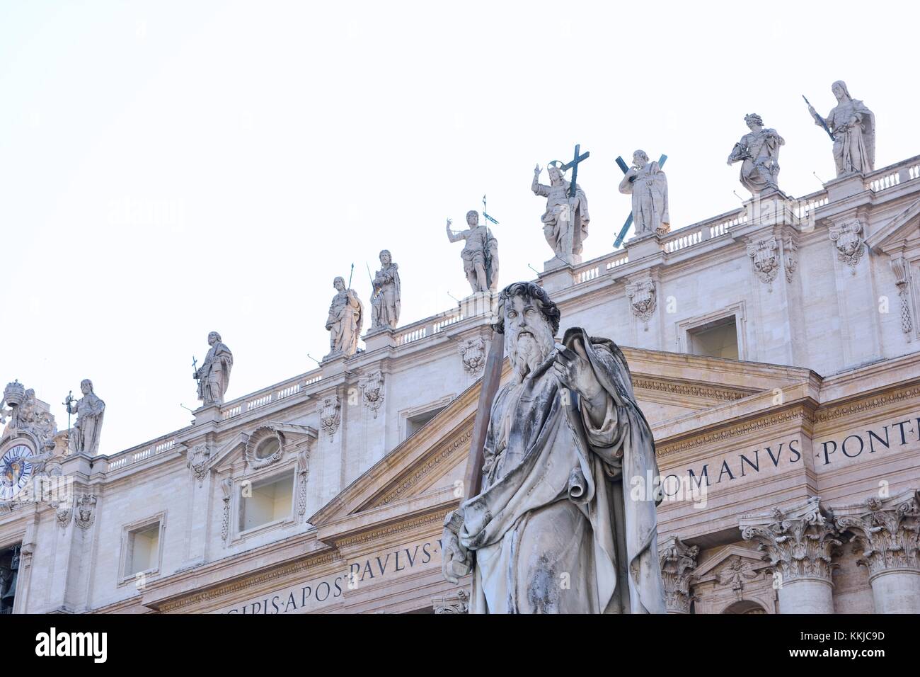 Statue of St. Paul in St. Peter's Square in the Vatican Stock Photo - Alamy