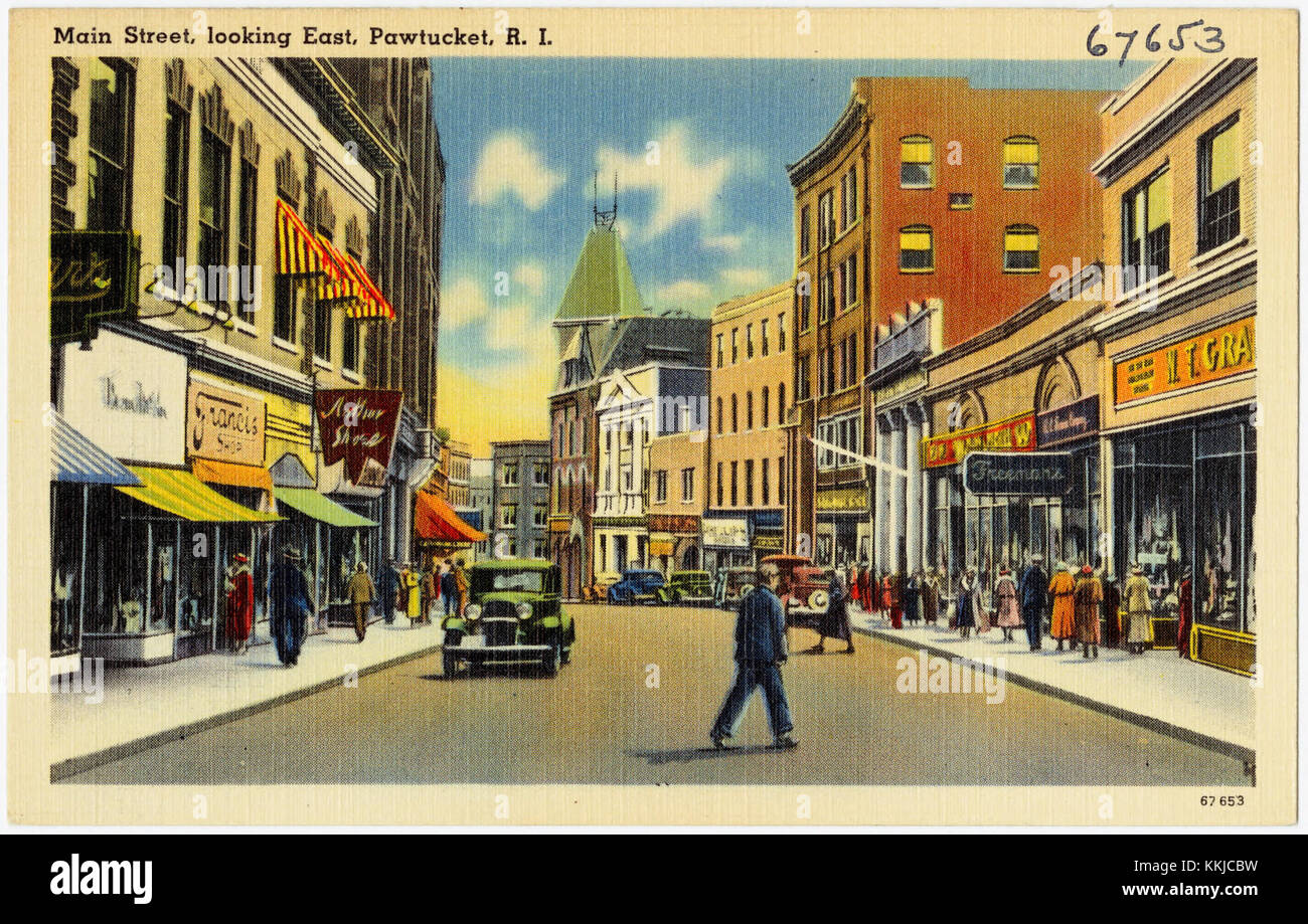 This historic photograph captures Main Street in Pawtucket, Rhode ...