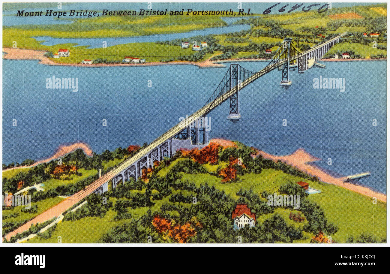 The Mount Hope Bridge connects the towns of Bristol and Portsmouth in ...