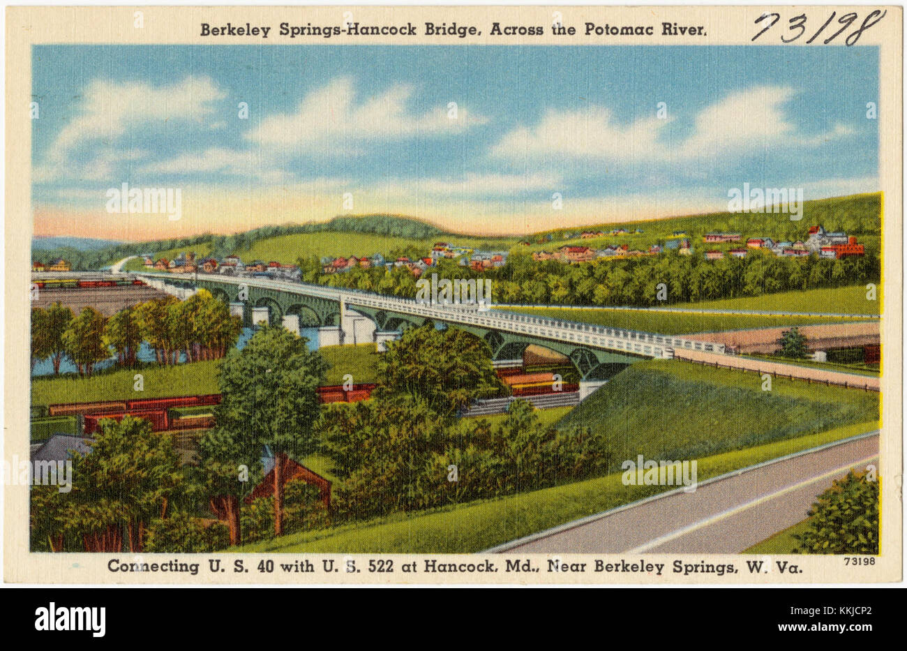 The Hancock Bridge spans the Potomac River, connecting U.S. Route 40 ...
