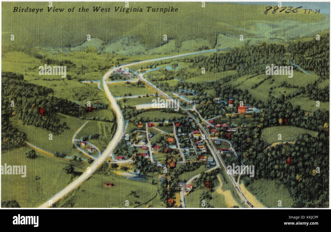 This bird’s-eye view of the West Virginia Turnpike captures the layout ...