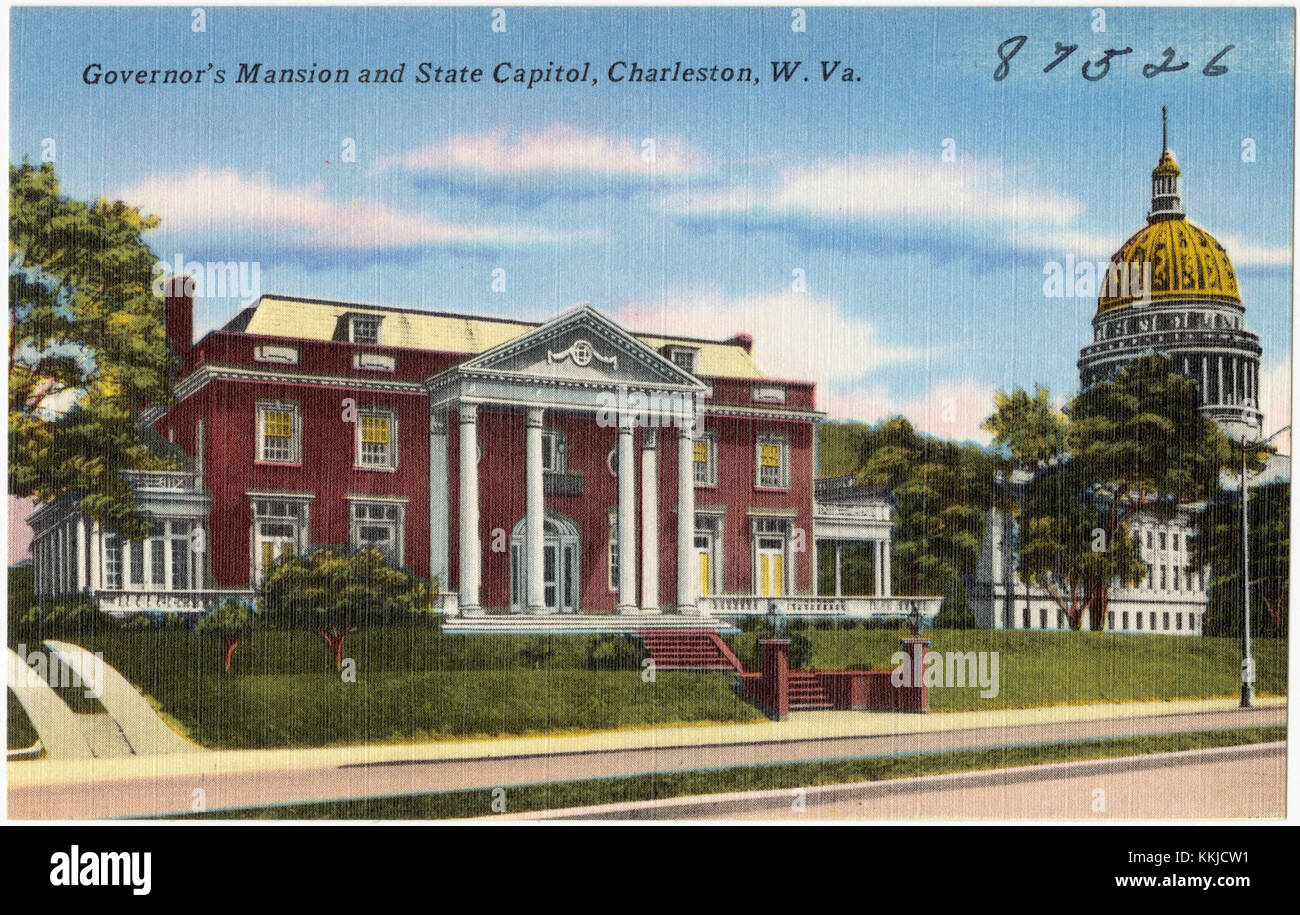 The Governor's Mansion and the State Capitol in Charleston, West ...