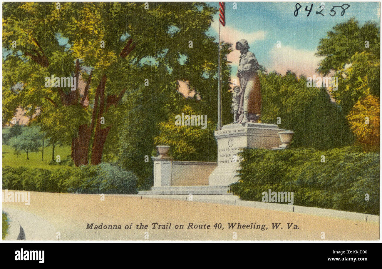 The Madonna of the Trail monument in Wheeling, West Virginia, is one of ...