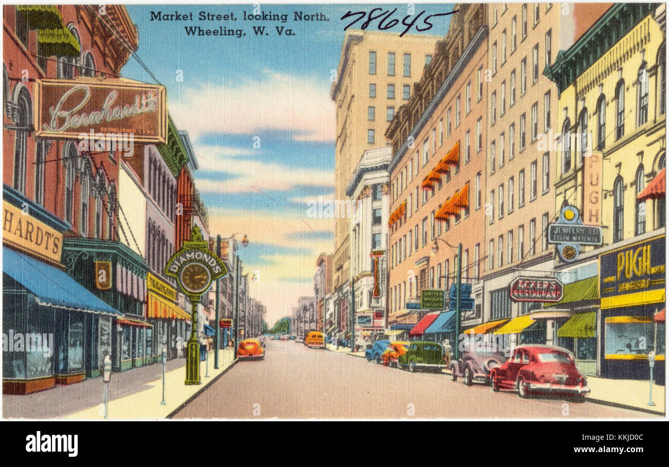 Market Street in Wheeling, West Virginia, photographed looking north ...