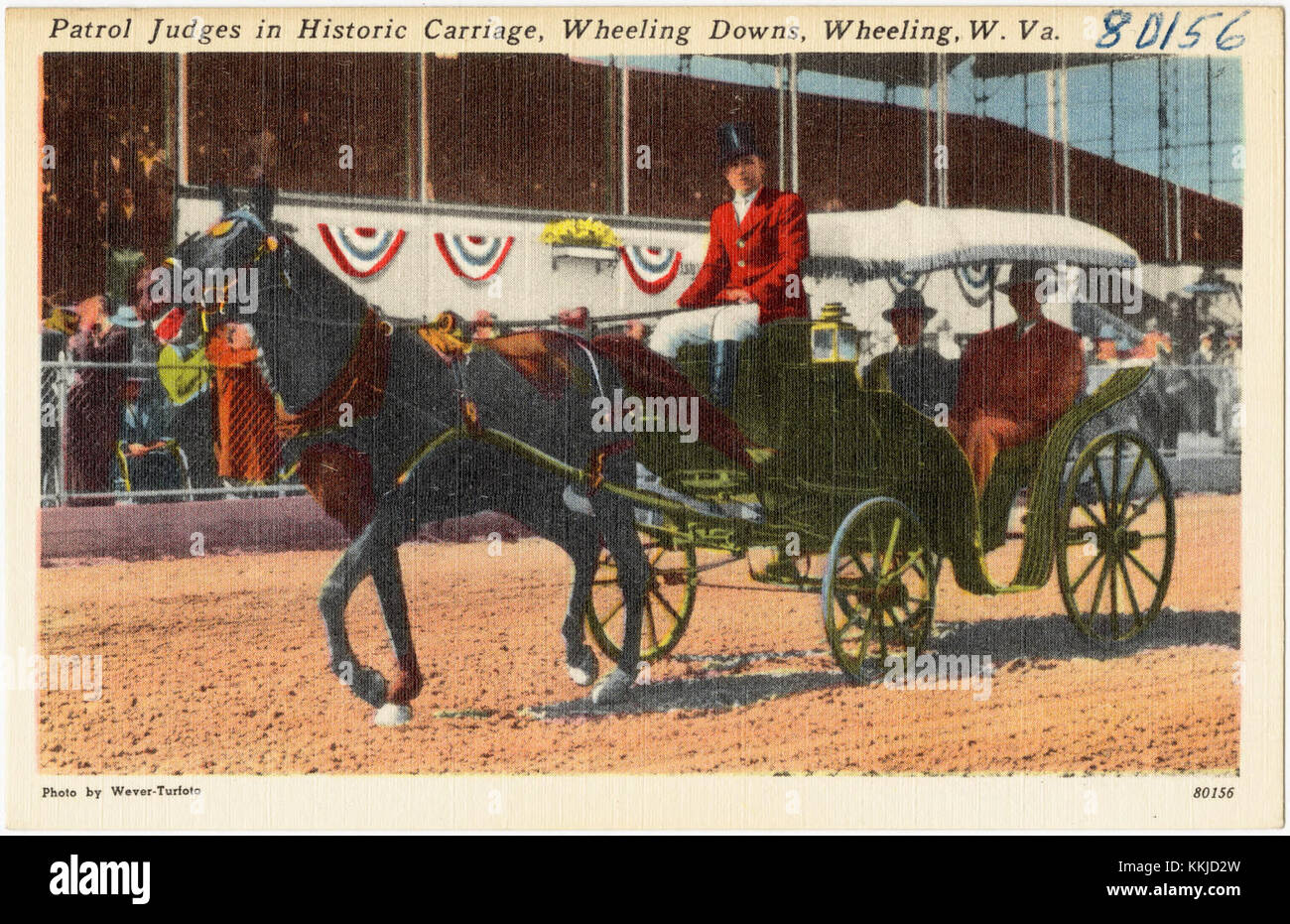 This image captures patrol judges in a historic carriage at Wheeling ...