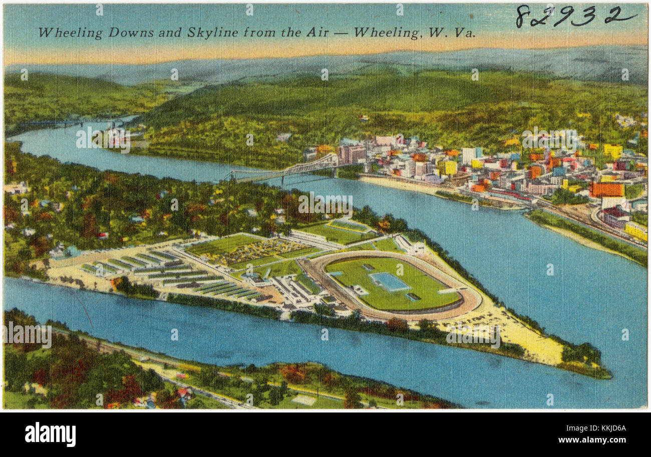 Aerial photograph numbered 82932, capturing Wheeling Downs and the city ...