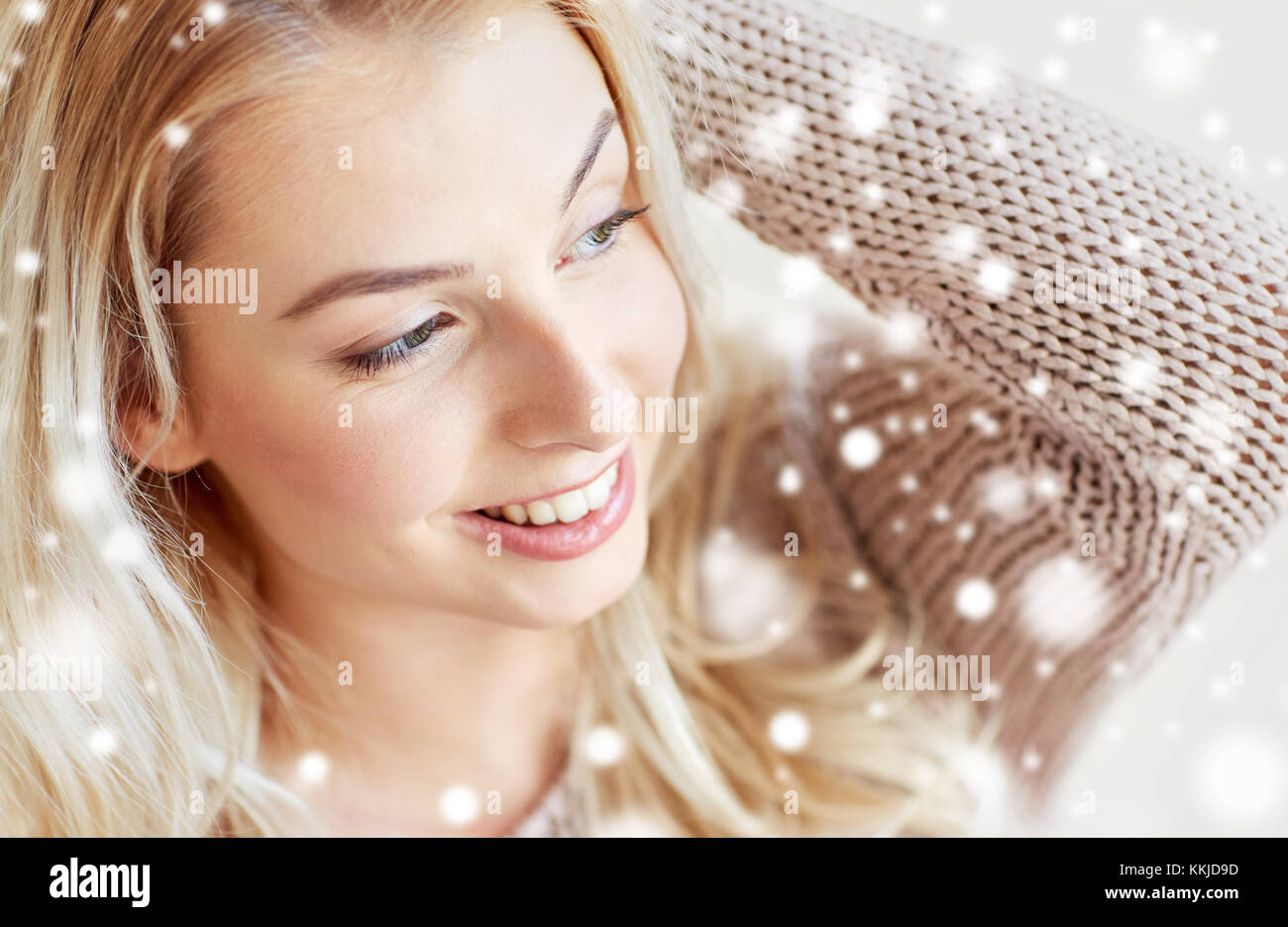 close up of happy young woman or teenage girl Stock Photo - Alamy
