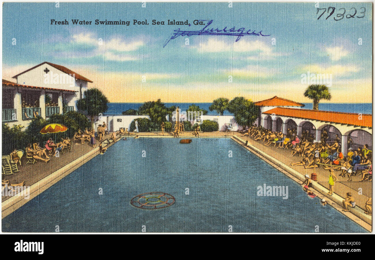 The freshwater swimming pool on Sea Island, Georgia, offers a ...