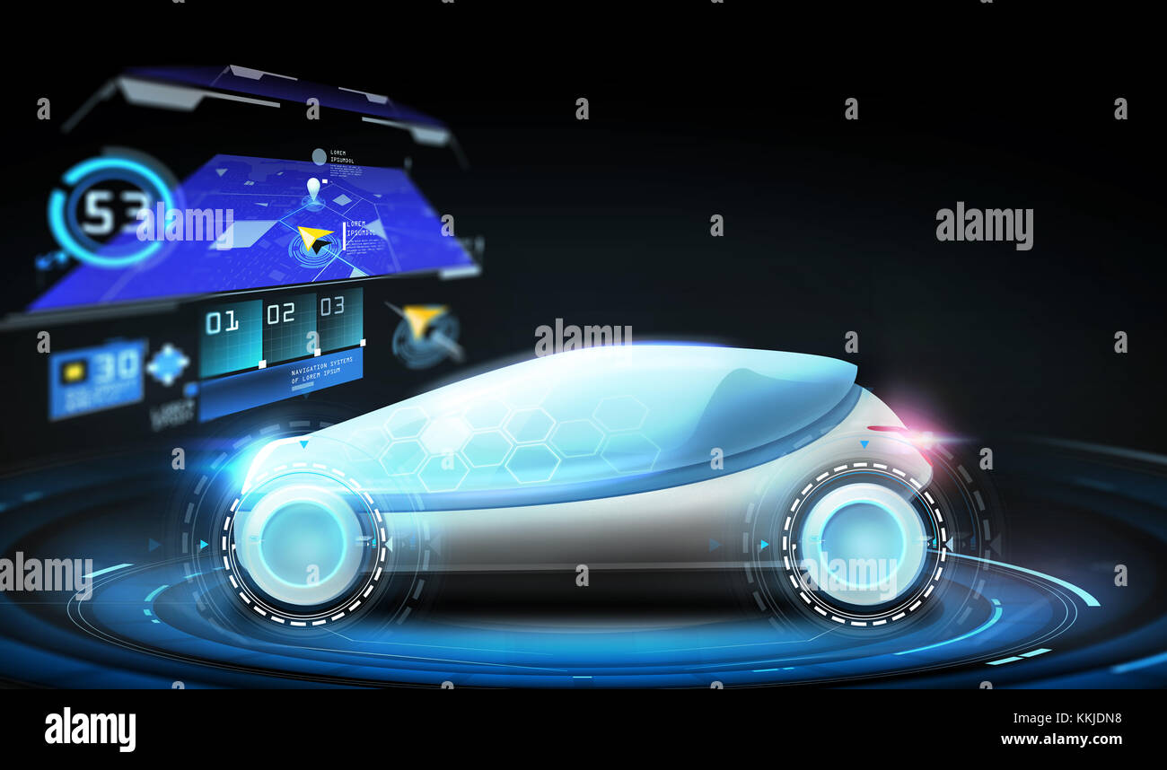 futuristic concept car with gps navigator Stock Photo - Alamy