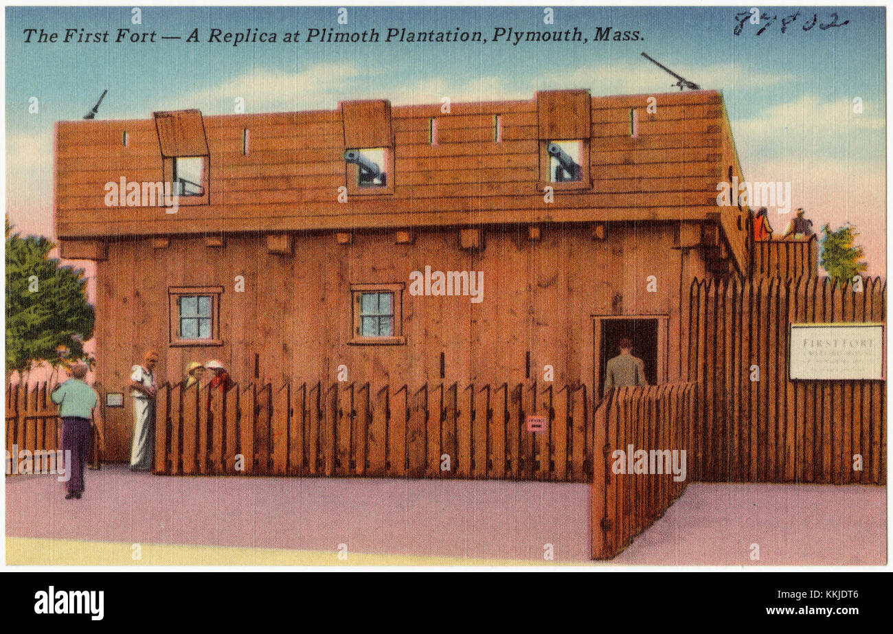 This replica of the first fort at Plimoth Plantation, Plymouth ...