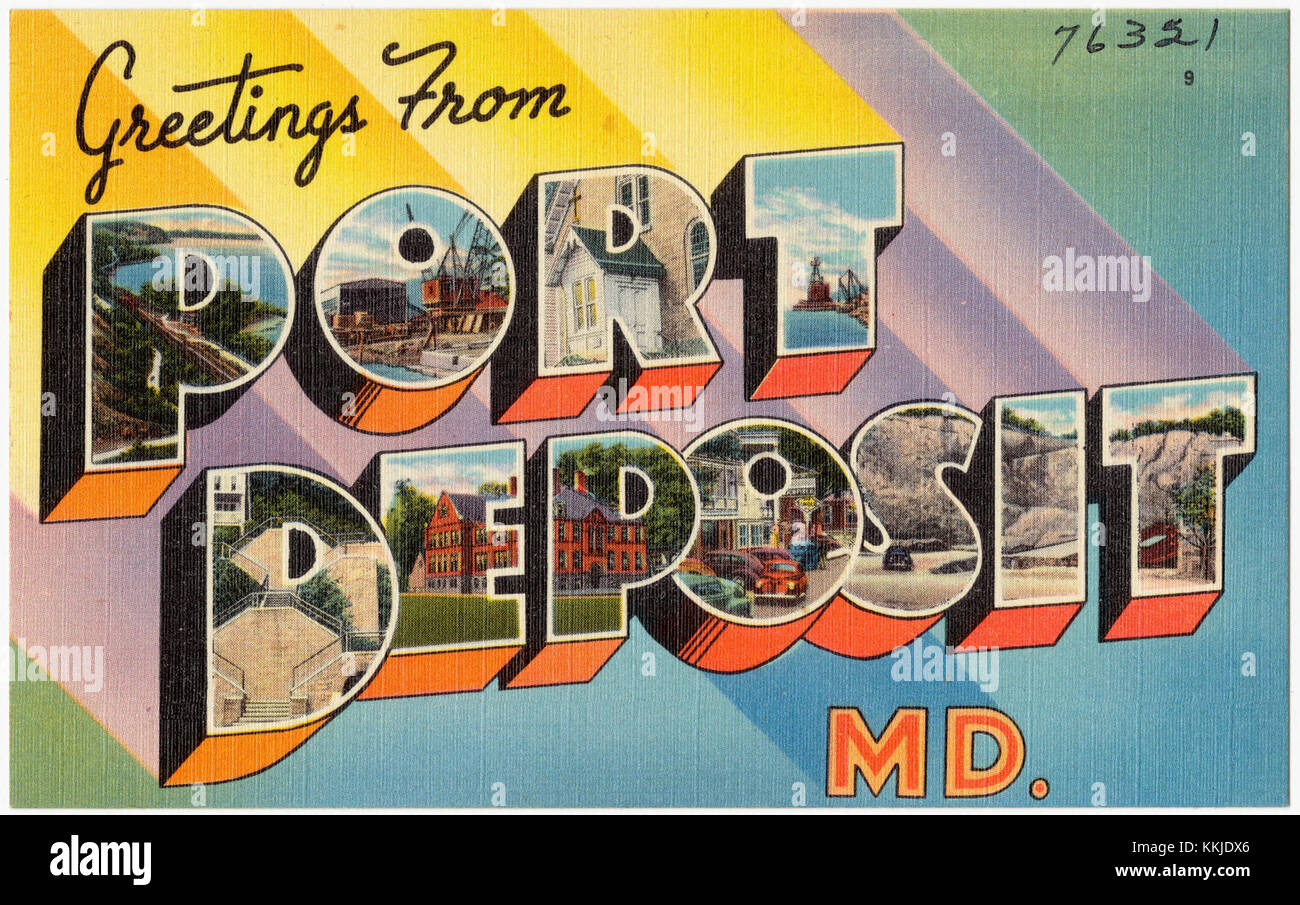 This postcard from Port Deposit, Maryland, captures the charm of the ...