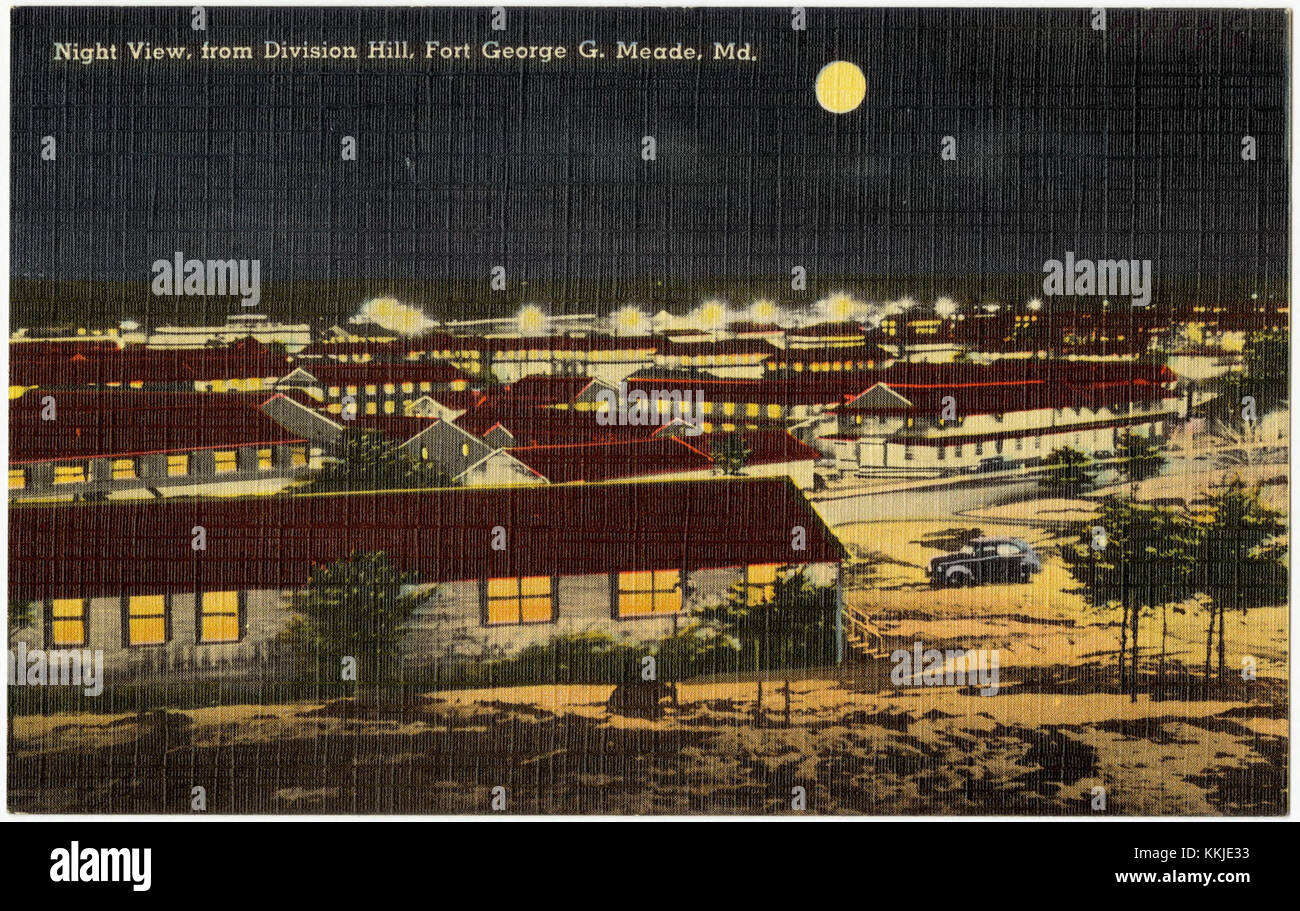 This night view from Division Hill at Fort George G. Meade offers a ...