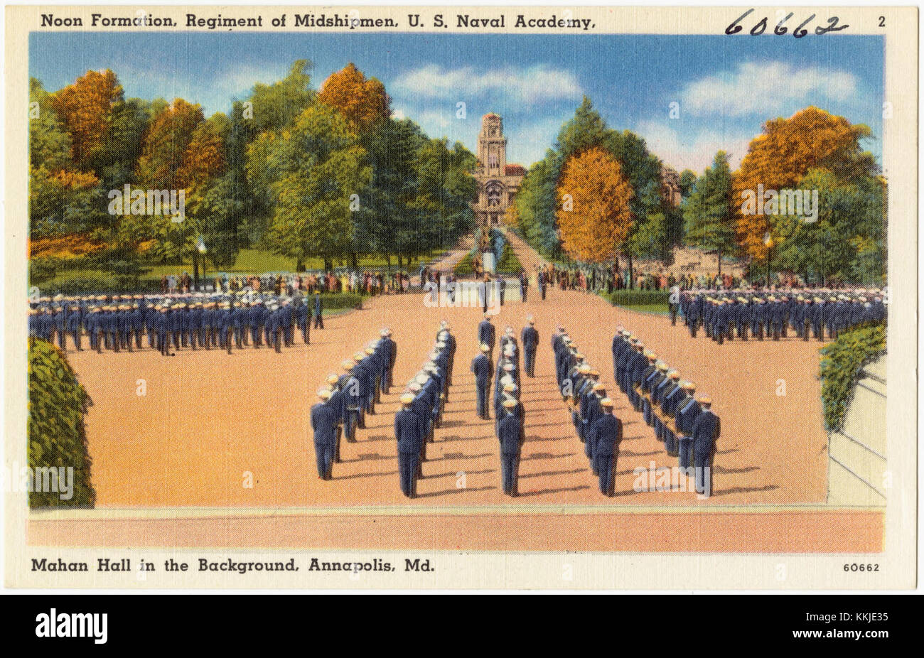 The U.S. Naval Academy's regiment of Midshipmen forms up for a noon ...