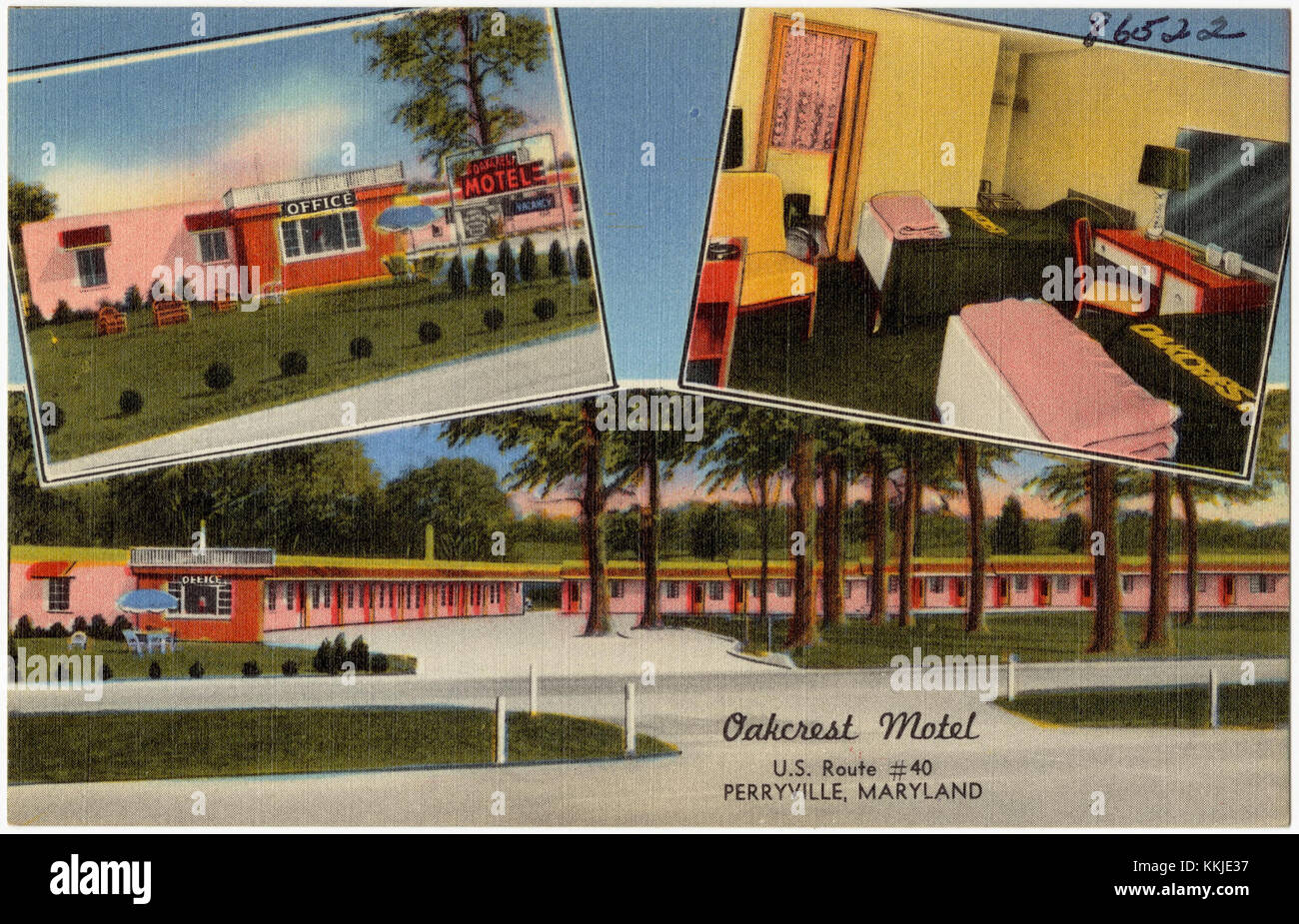 The Oakcrest Motel, located along U.S. Route 40 in Perryville, Maryland ...