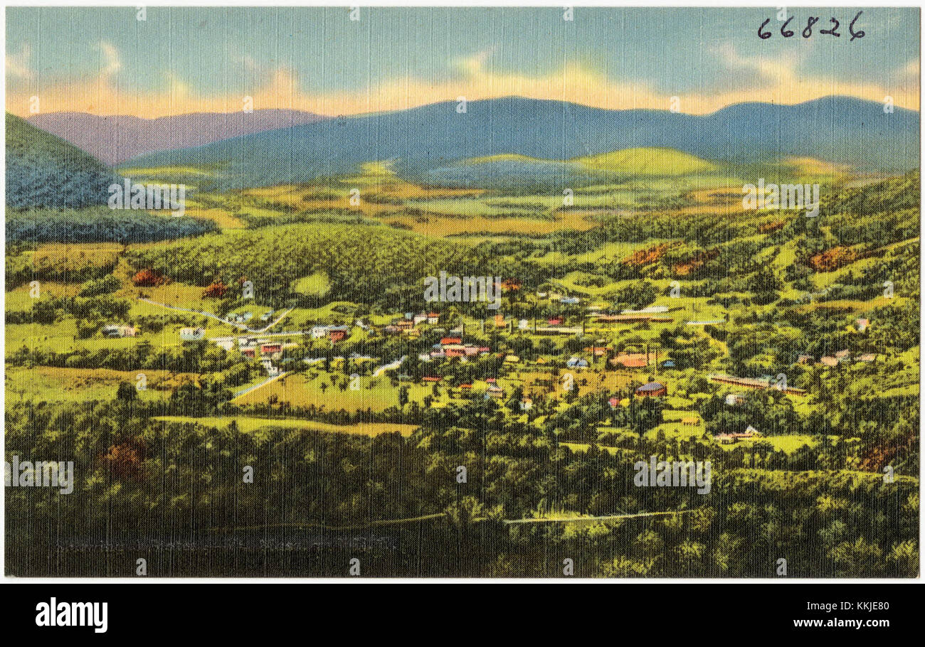 A general view of a town, showcasing its urban or rural features ...