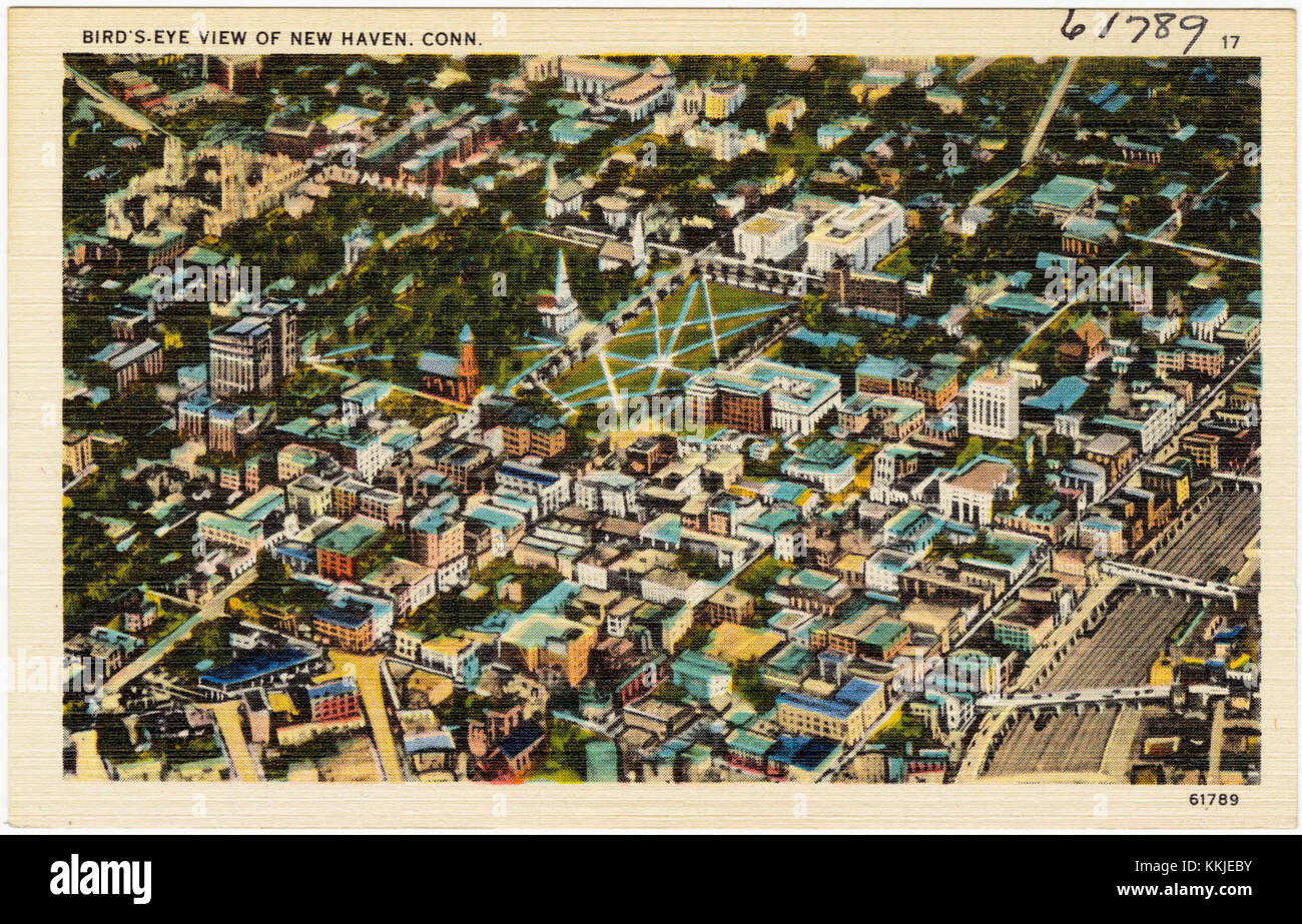 This bird's-eye view of New Haven, Connecticut, captures the cityâ€™s ...