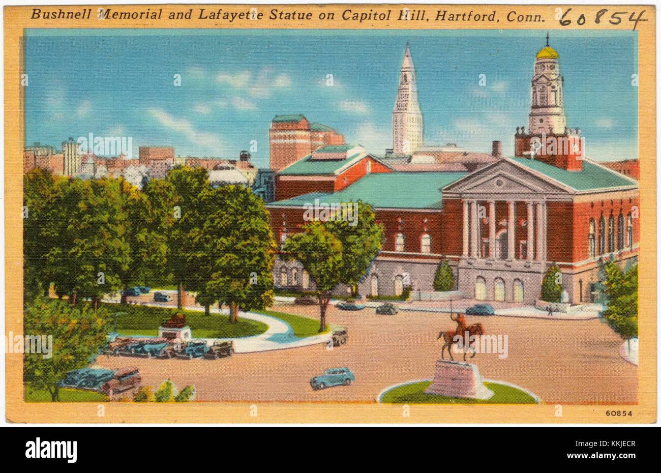 The Bushnell Memorial and Lafayette Statue, located on Capitol Hill in ...